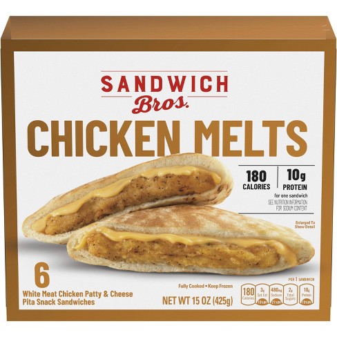 Sandwich Brothers Of Wisconsin Frozen Chicken Melt - 15oz/6ct : Target