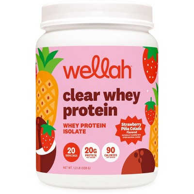 Wellah Clear Whey Protein Isolate Powder (Strawberry Pina Colada) 20 ...