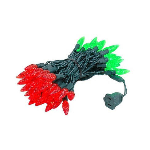 Novelty Lights Red/green C6 Led Christmas String Lights 70 Strawberry ...