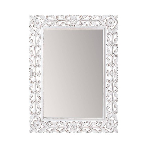 Brewster 24" Calie White Mirror: Farmhouse Style, Mdf Frame, No ...