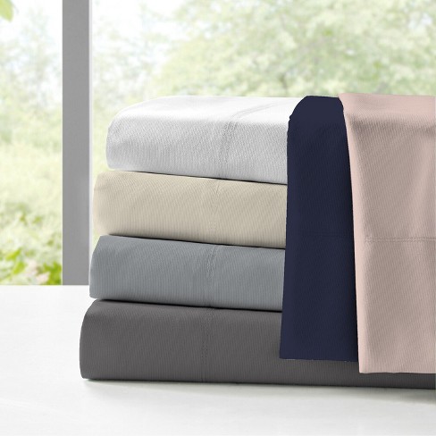Color Sense 100% Cotton Cool & Crisp Percale Weave Flat Sheet, Full ...