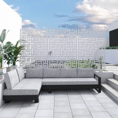 Neutypechic Metal Outdoor Privacy Screen Freestanding Patio Decorative ...