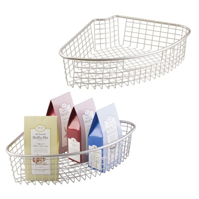 Mdesign Lazy Susan Kitchen Food Storage Organizer Bin, 1/4 Wedge, 4 ...