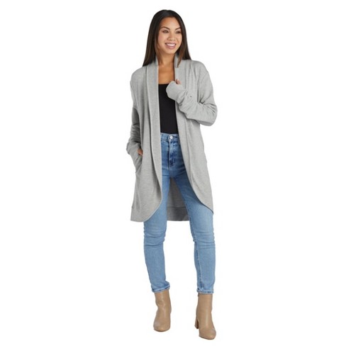 Softies Ultra-dream Cascade Cardigan With Thumbholes Heather Grey : Target