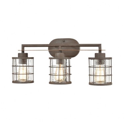 Elk Home Gilbert 3 - Light Vanity in Rusted Coffee/Light Wood : Target