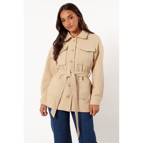 Arlow Tie Front Shacket - Cream 4 : Target