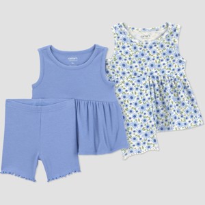 Carter's Just One You® Baby Girls' 4pc Peplum Tank Top and Capri Pants ...