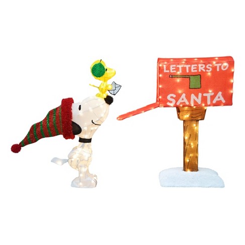 Peanuts 42in Peanuts 3d Prelit Led Yard Art Letters To Santa Set Of 3 ...