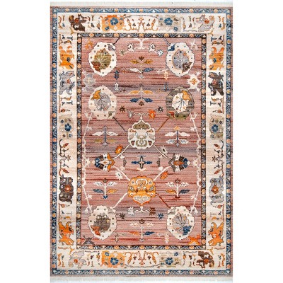 Nuloom Ehtel Medallion Fringe Vintage - Light Brown 8x10 : Target