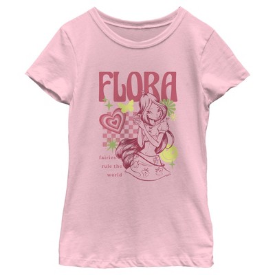 Girl's Winx Club Flora Fairies Rule The World T-shirt - Light Pink ...