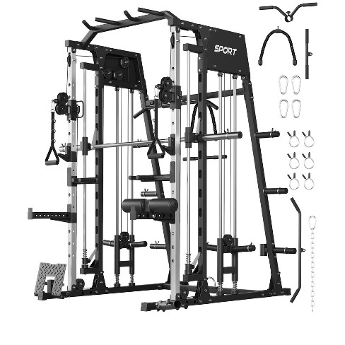 Smith Machine, 2200lbs Power Rack With Smith Bar, Cable Crossover ...