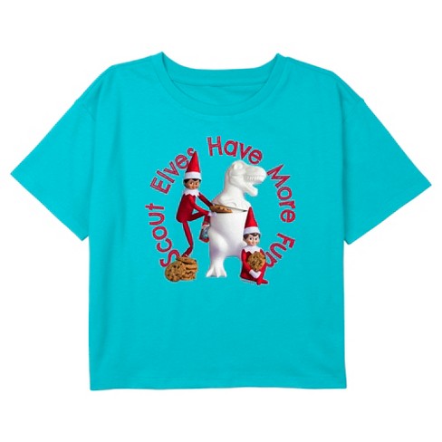 Girl's The Elf On The Shelf Scout Elves Have Fun Boxy Crop T-shirt ...