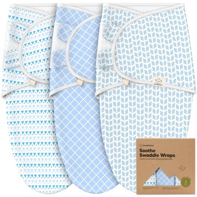 3pk Soothe Baby Swaddle 0-3 Months, Organic Baby Swaddle Sleep Sacks ...