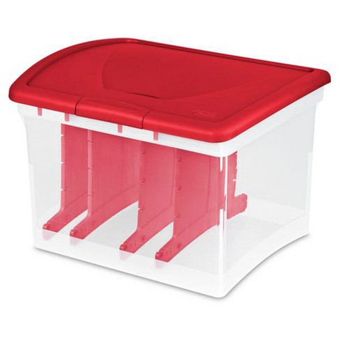 Sterilite Clear Christmas Light And Garland Holiday Storage Container ...