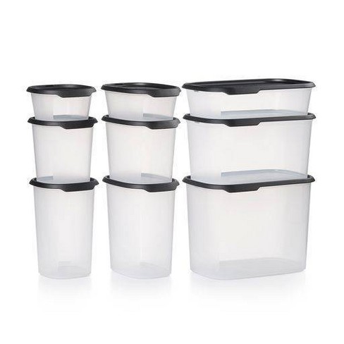 Tupperware 9pc One Touch Seal Food Storage Container Set Clear/black ...