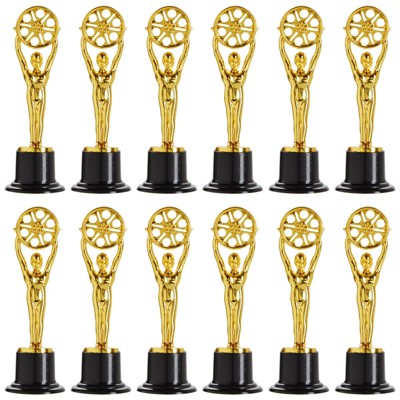 Blue Panda 3 Pack 7 Inch Gold Plastic Trophies For Kids, Award Trophy ...