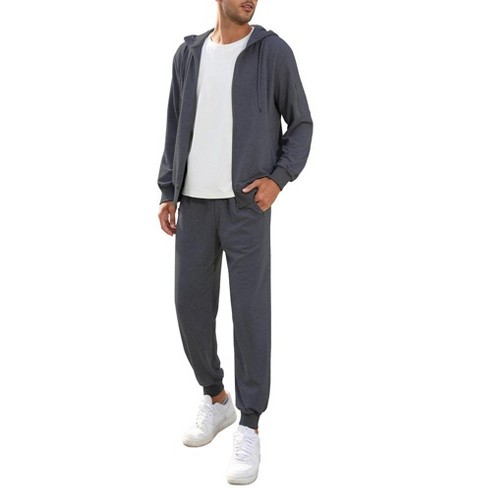 Missky Men's Tracksuits 2 Piece Hooded Athletic Sweatsuit Zip Jogging ...