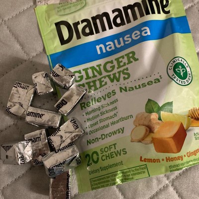 Dramamine Morning Sickness & Motion Sickness Relief Soft Chews - Ginger ...