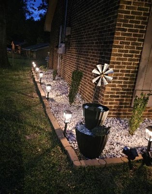 6pk Window Lantern Solar Led Outdoor Path Lights Matte Black ...