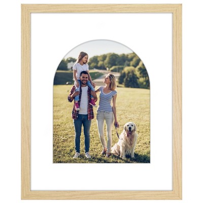 Americanflat 11" X 14" Picture Frame With Arch-shaped Mat - Natural Oak ...