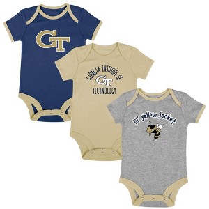 Ncaa Georgia Tech Yellow Jackets Infant 3pk Bodysuit : Target