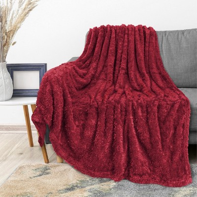 Pavilia Plush Throw Blanket For Couch Bed, Faux Shearling Blanket And ...