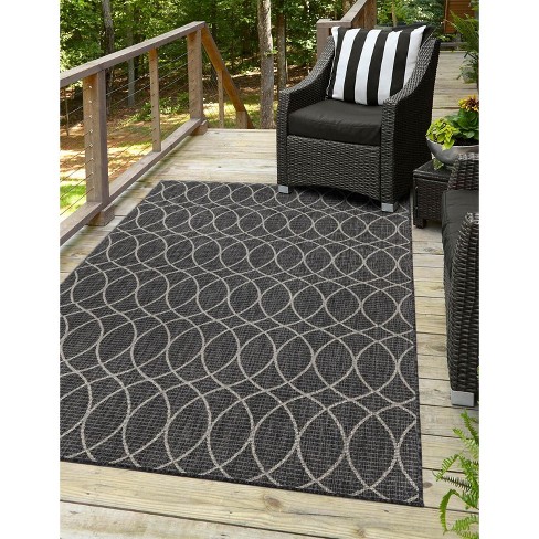 Unique Loom 2' 0 X 3' 1 Rectangle Indoor/outdoor Trellis Charcoal Area ...