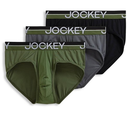 Jockey Men's Infinite Cool Microfiber Stretch Brief - 3 Pack S Military ...