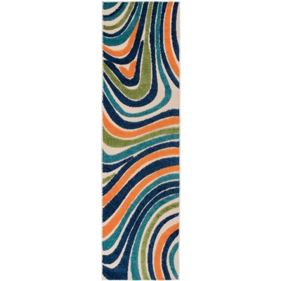 World Rug Gallery Modern Waves Indoor/outdoor Area Rug - Multi 2' X 7 ...