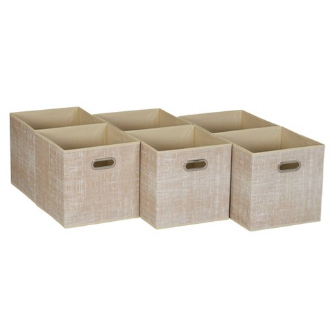 Household Essentials 11" Set Of 6 Storage Bins Tan Mix : Target