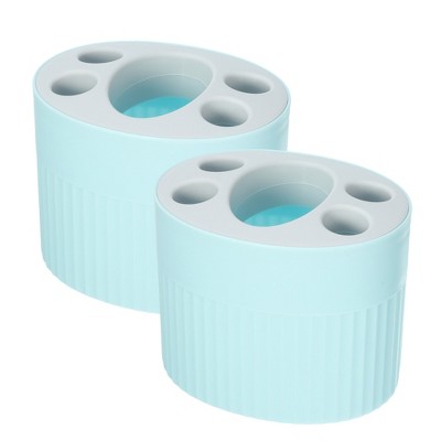 Unique Bargains Bathroom 5-Slot Toothbrush Holders Set 4.69"x3.62"x3.73 ...