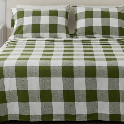 Great Bay Home Cotton Printed Flannel Sheet Set (queen, Buffalo Check ...