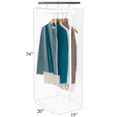 Garment Bag - Clear Hanging Closet Organizer - Durable Zippered Cover ...