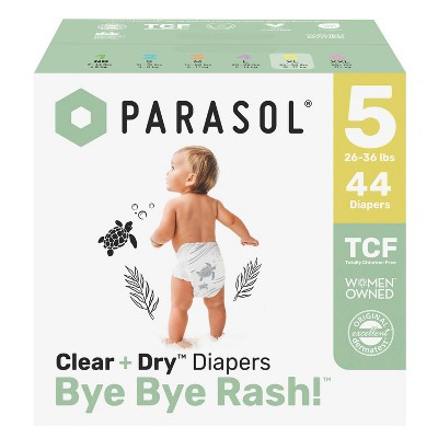 Parasol Clear+dry Natural Disposable Diapers - Size 5 - 44ct : Target