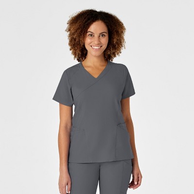 Wink W123 Women's Mock Wrap Scrub Top, Xs Regular : Target