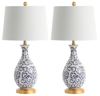 Avi Table Lamp (set Of 2) - Blue/white - Safavieh : Target