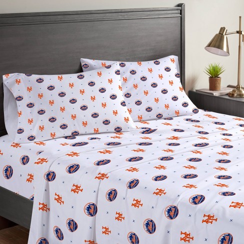 Mlb New York Mets Small X Queen Sheet Set : Target