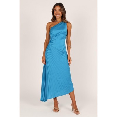 Flin Pleated One Shoulder Midi Dress - Blue L : Target