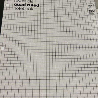 Reversible Quad Ruled Composition Notebook 8.5" X 11" 80 Sheets - Up ...