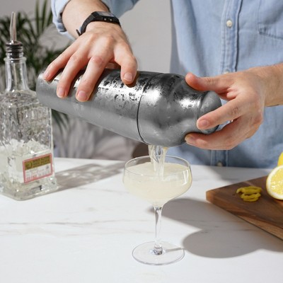 Viski Parisian Cocktail Shaker, Contoured High Shine Polished Stainless ...