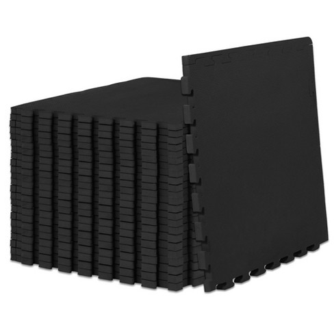 Prosourcefit Exercise Puzzle Mat 3/4-in, Black, 96 Sq Ft - 24 Tiles ...