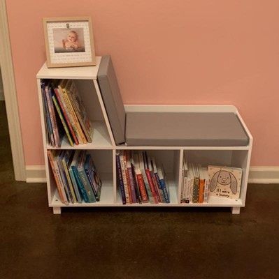 Kids' Book Nook Wall Shelf With Cubbies And Book Rack White ...
