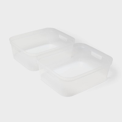 2pk Medium Open Storage Bins Clear - Brightroom™ : Target