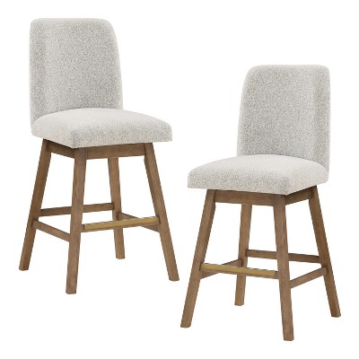 HomeStock 44.75 in.H Clear Finish Low Back Wood Frame Barstool ...