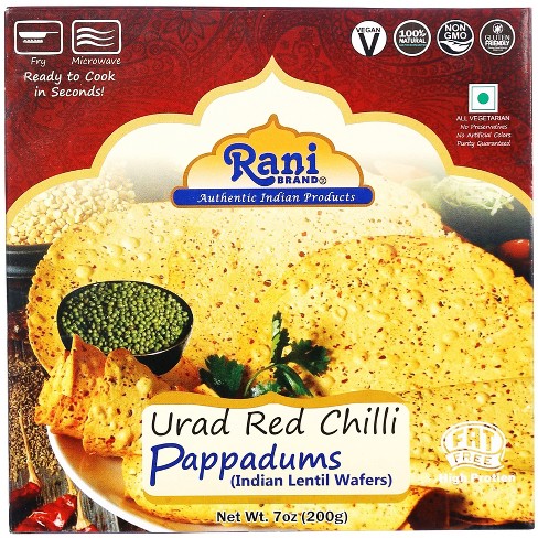 Red Chilli Pappadums (wafer Snack) - 7oz (200g) - Rani Brand Authentic ...