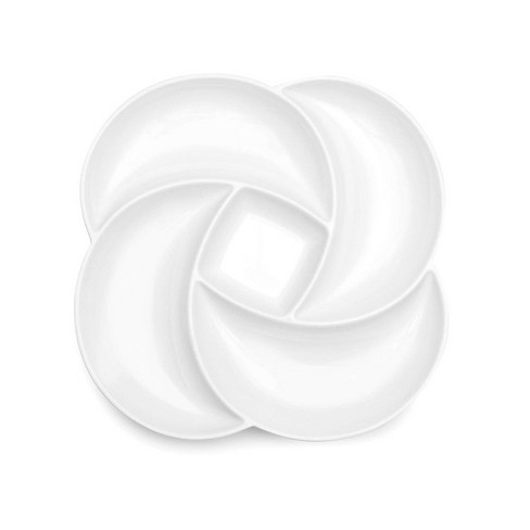 Q Home | White 18" Melamine Clover Serving Platter : Target