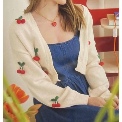 Women's Cherry Knit Cardigan - Blu Pepper M : Target