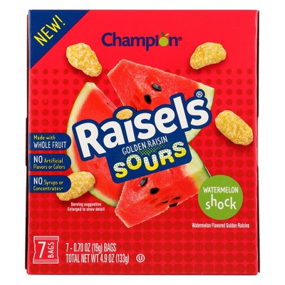 Raisels Raisins Golden Raisin Sours Watermelon Shock - Case Of 8 - 4.9 ...