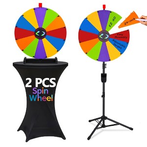 WinSpin 2 PCS 24" Prize Wheel Kit Tabletop & Adjustable Triple Stand ...