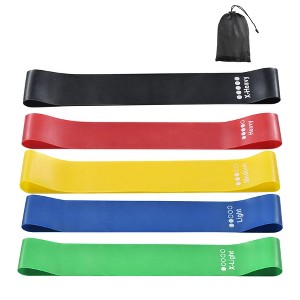 Yescom 5 Pack Resistance Loop Bands Set Workout Fitness Latex Bands Gym ...